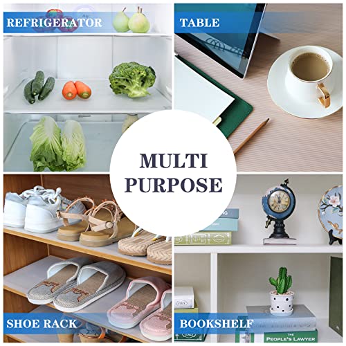 Hersvin Shelf Liners 20 in x 20 ft EVA Drawer Mats, Non-Adhesive Cupboard Pad, Kitchen Cabinet Lining Fridge Cushion (Transparent Stripe, 50.8x610cm)