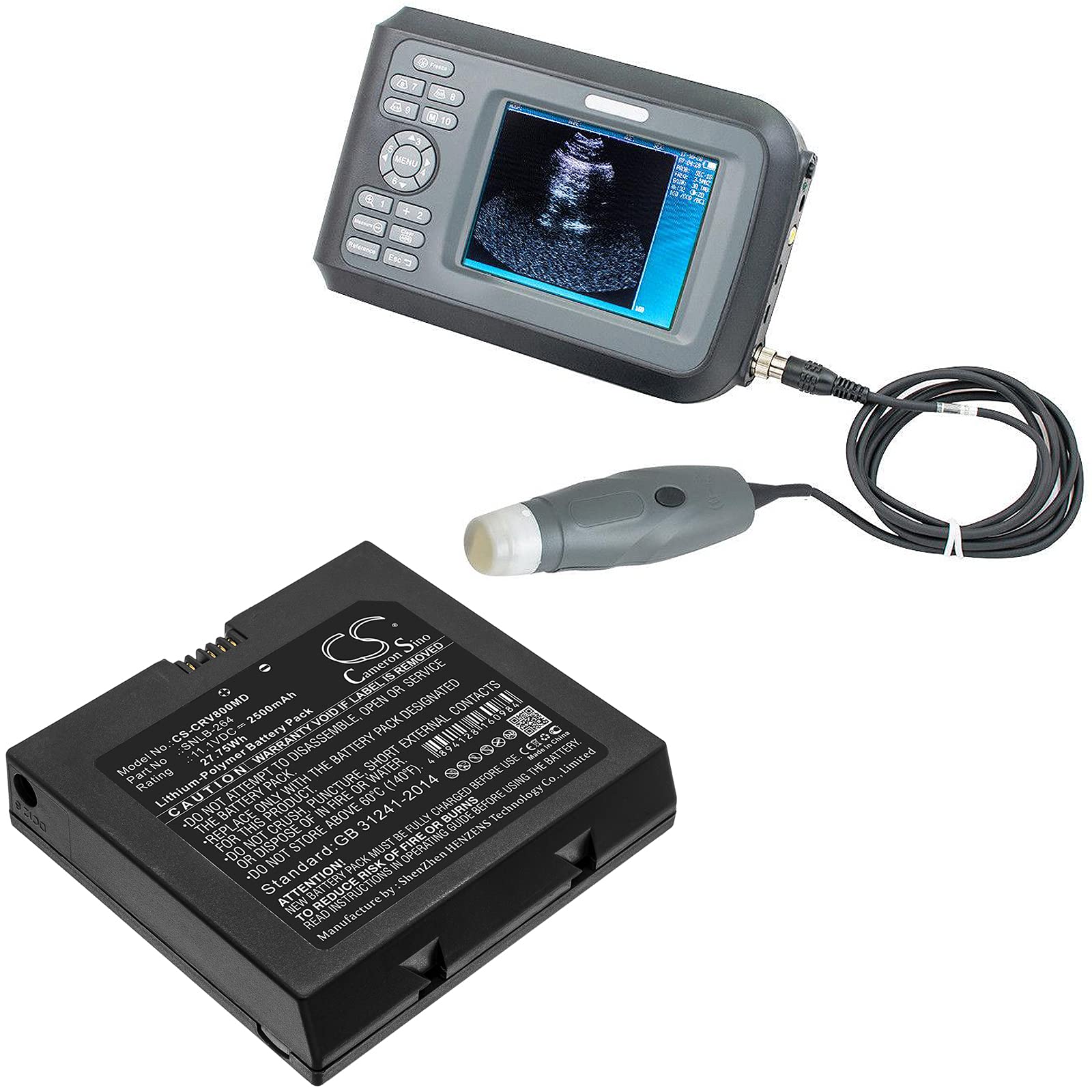 LIONX Battery Replacement for Carejoy H8 Portable Ultrasound S Portable Ultrasound S V7 SNLB-264 2500mAh / 27.75Wh 11.1v Li-Polymer Black