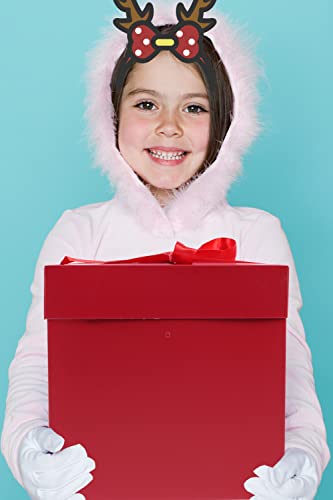 Elephant-package Medium Gift Box with Lids, Ribbon and Paper Filler, for Birthdays, Christmas, Valentine's Day, Present Packing - Collapsible, 8.7", 1 Pack, Red