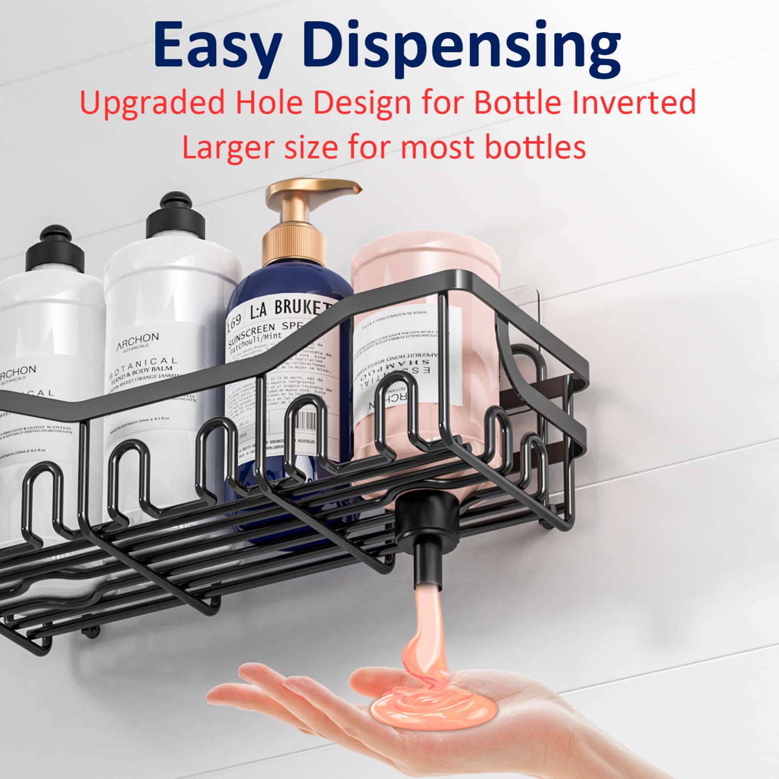DAJYAWON Shower Caddies Adhesive Bath Organizer Rack for Bathroom Storage & Home