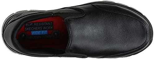 Skechers Men's Bronwood Food Service Shoe, Black Leather, 13