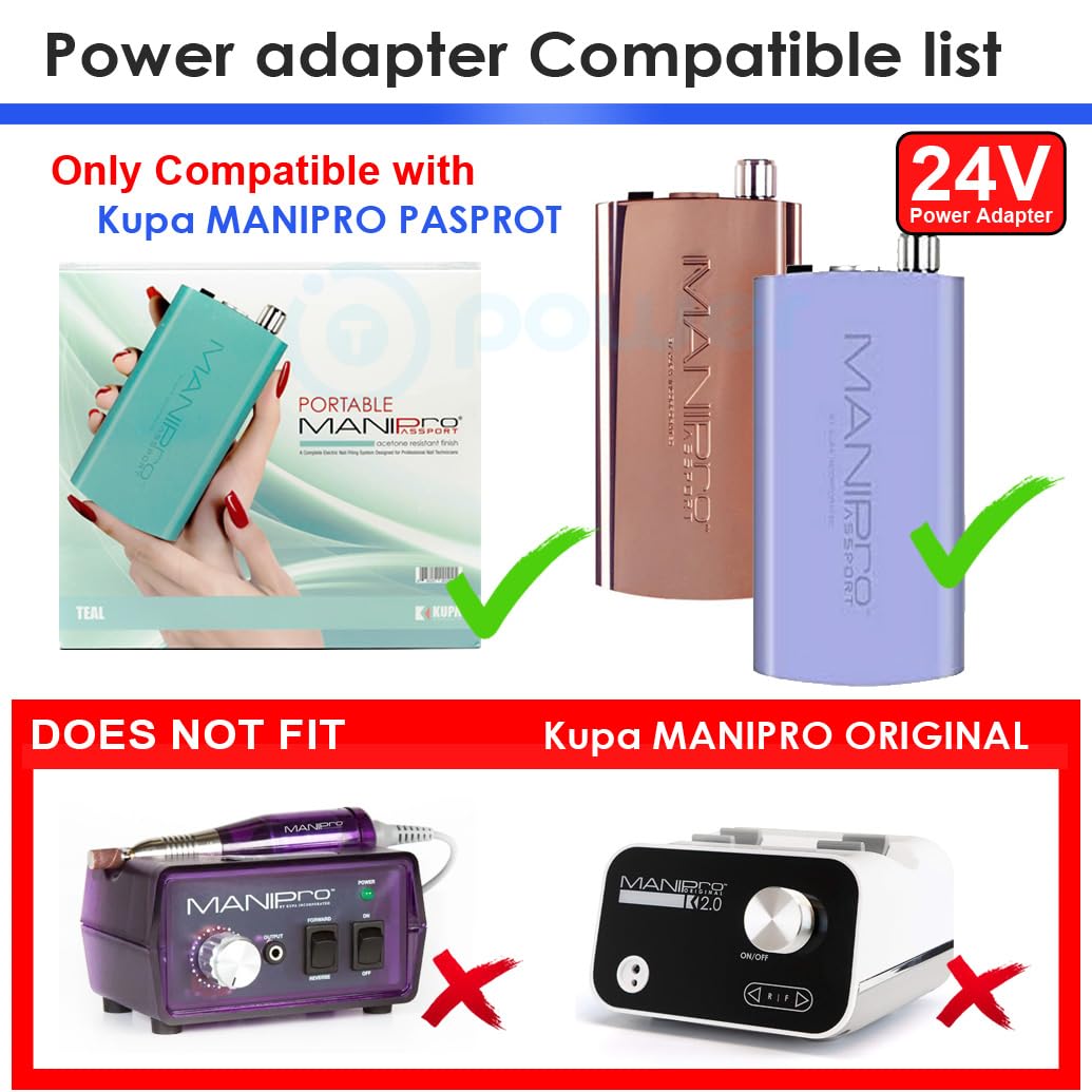 T POWER 24V - 28.8V Ac Dc Adapter for Kupa Mani-Pro ManiPro Passport Nail File Drill Filing System & Hawks AIM Model No. GPSU30U-6-CC CH0351-2800100D Class 2 Battery Charger Power Supply