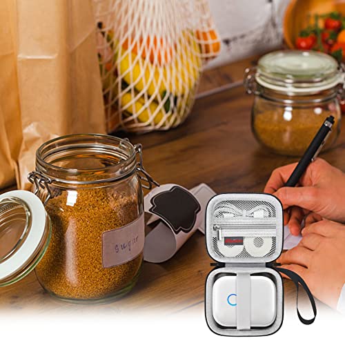 Elonbo Carrying Case for Marklife P12 Mini Bluetooth Label Maker Machine, Portable Wireless Handheld Label Printer Travel Protective Bag Storage Holder, Mesh Pocket Fits Label Paper Tape. Black+Grey
