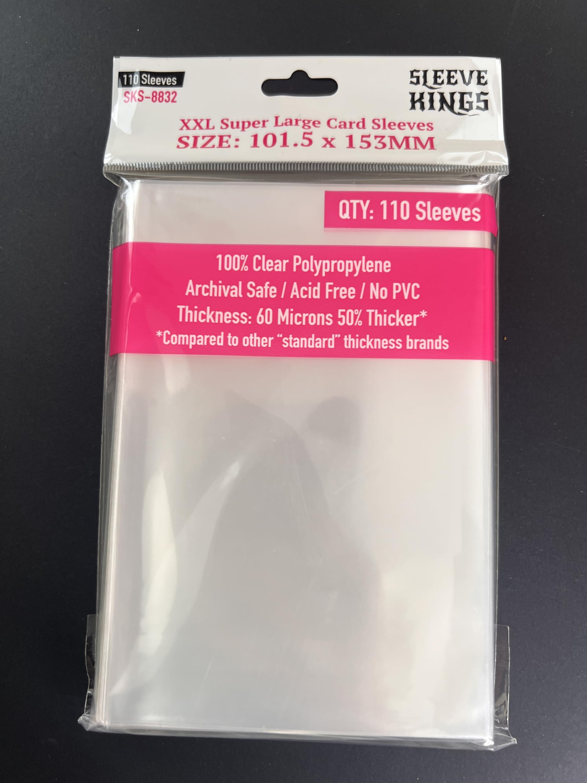 Sleeve Kings XXL Super Large Card Sleeves 101.5 X 153 mm (4x110 Pack, 440 Sleeves)