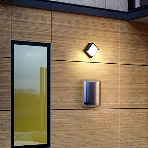 WRDY Black Outdoor Wall Lamp Led Courtyard Square Exterior Aisle Waterproof Balcony Terrace Modern Creative Home Garden Wall Lamp 1616 (cm) Wall Lights