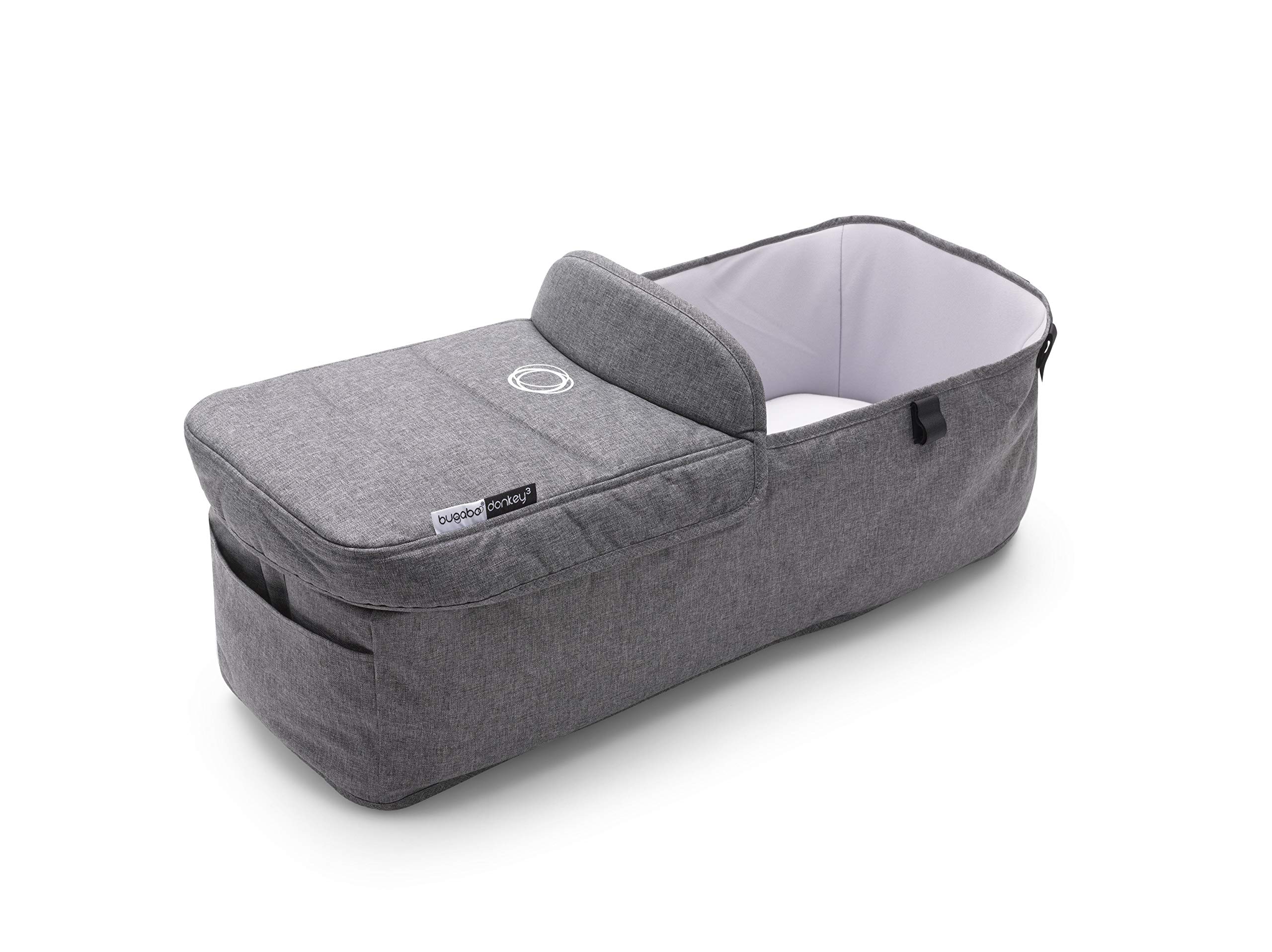 Bugaboo Donkey 3 - Bassinet Fabric Complete - Newborn Twin Stroller Accessory - Grey Melange