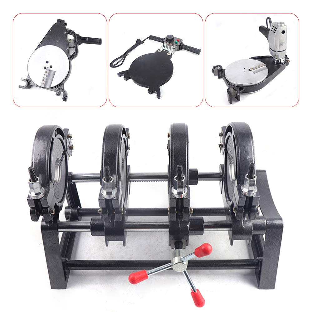 DNYSYSJ Pipe Welder Electric Tube Butt Fusion Welding Machine 4 Clamps Hot Melt Solder for PE PP PB PVDF HDPE PVC 63-160mm 2.48"-6.30"