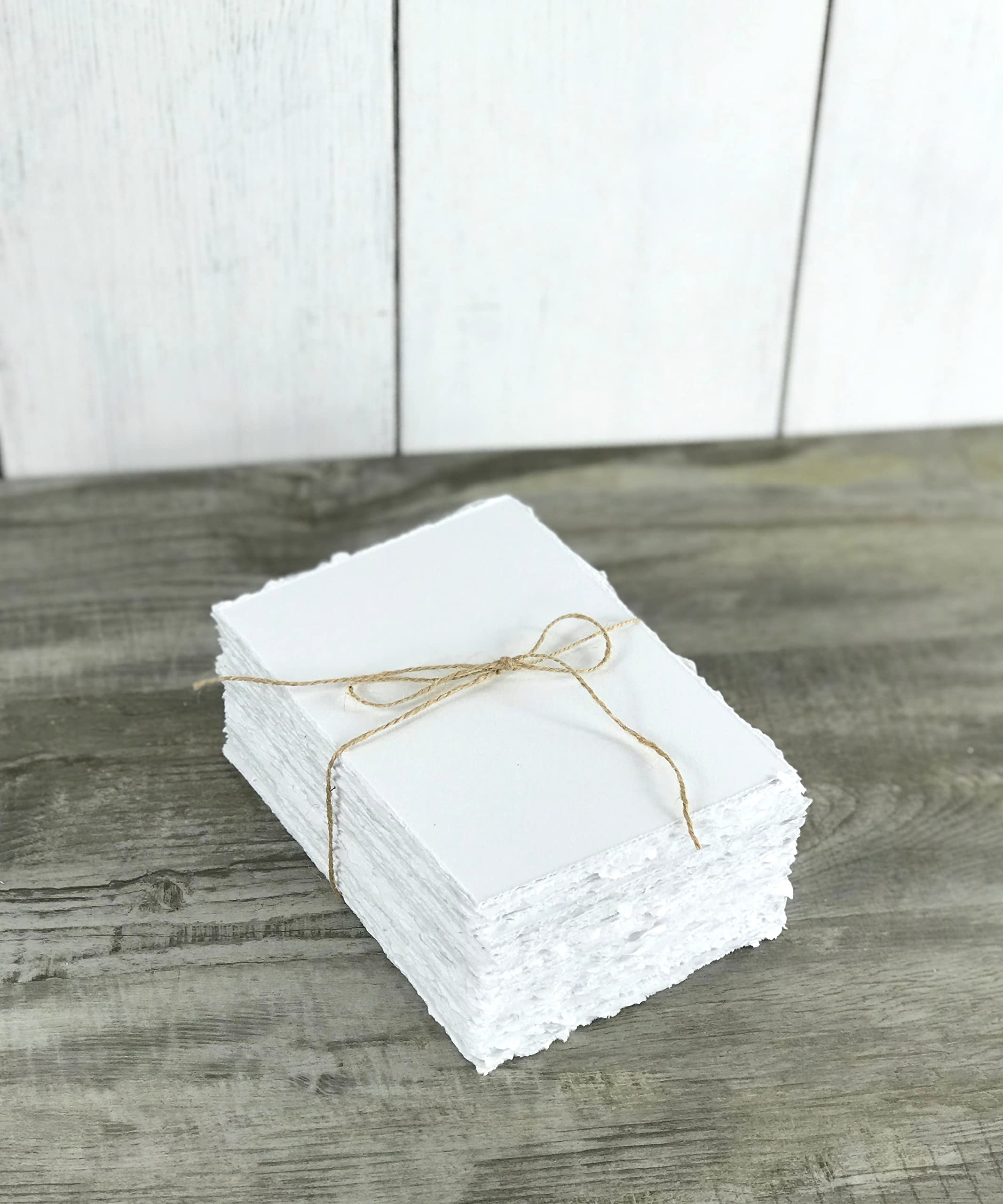 Blank Deckle Edge Sheets, 135#/290gsm, Soft White, 100% Cotton Rag, Cold Pressed, Acid Free & Archival Hand Torn Watercolor Paper (8x10 inch Sheets Only, Set of 24)