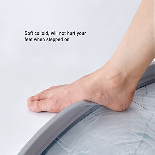 Collapsible Shower Water Guard 39 Inch Water Splash Guard Water Dam Barrier Shower Threshold for Shower Stall, Stay Dry Retainer for Wet and Dry Separation for Bathroom(39,Grey)