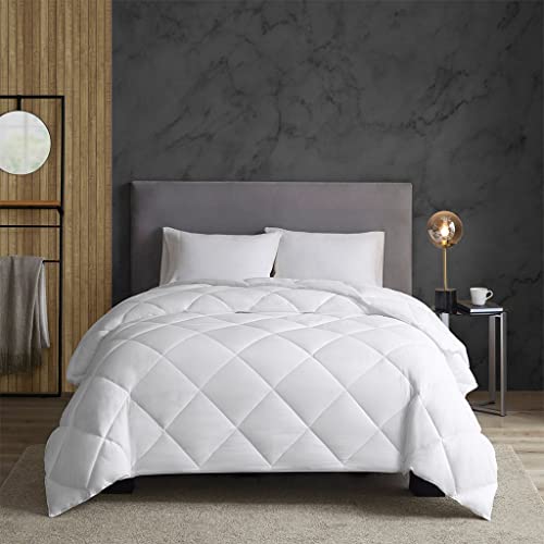 Sleep Philosophy Thinsulate Fibers 3M Scotchgard Moisture Wicking Down Alternative Comforter with 300TC Cotton Sateen Cover, Full/Queen, White