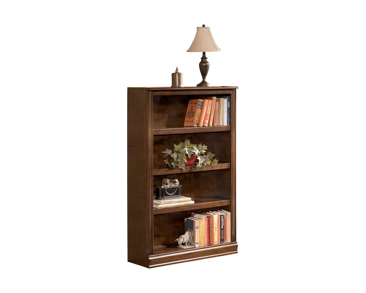 Signature Design by Ashley Hamlyn Traditional 53" Bookcase with 3 Adjustable Shelves, Brown