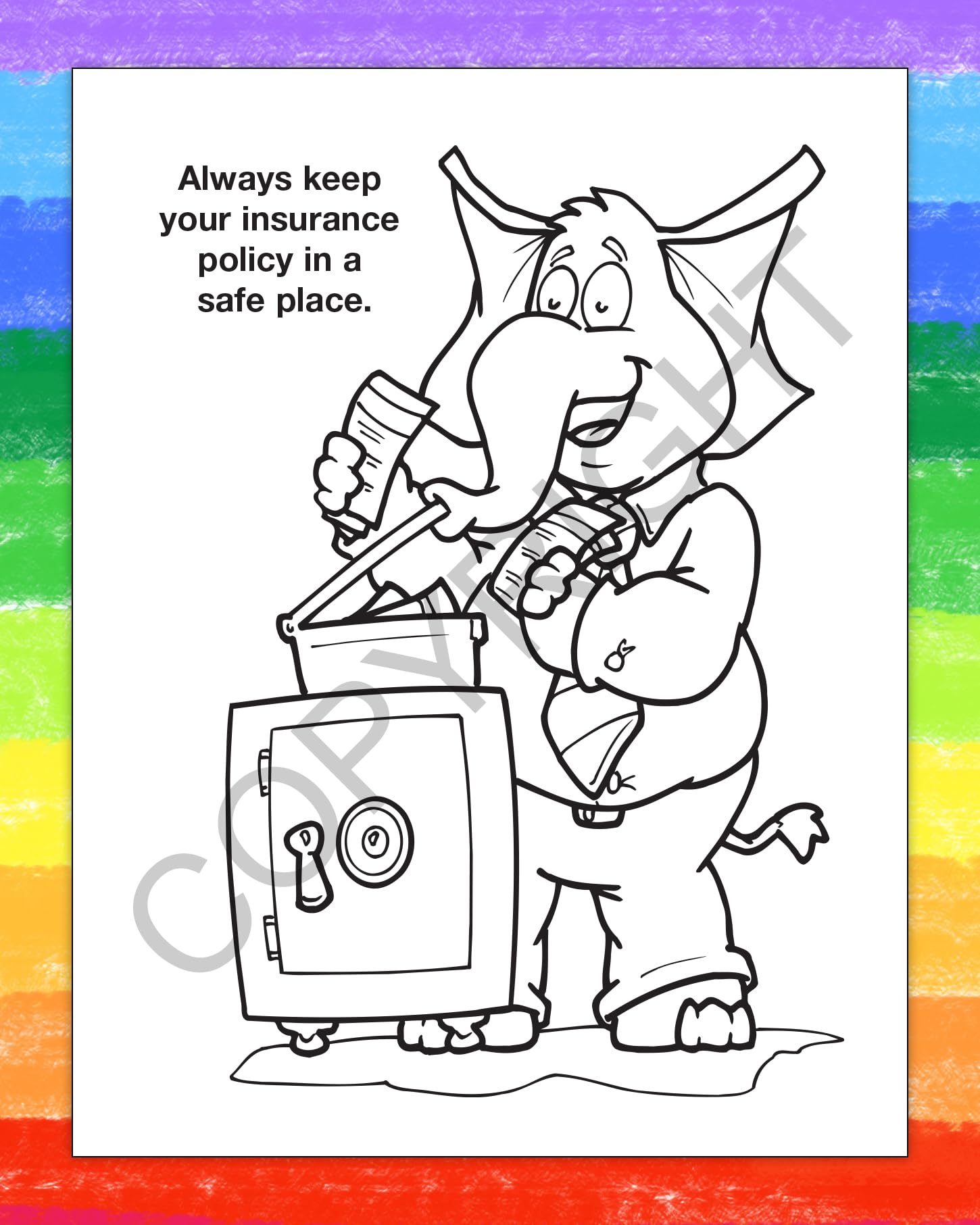 ZOCO - We All Need Insurance - Kids Coloring Books (25 Bulk Pack, with Crayons) - Insurance Agent, Financial Planner Supplies - Educational Games, Puzzles, Activities