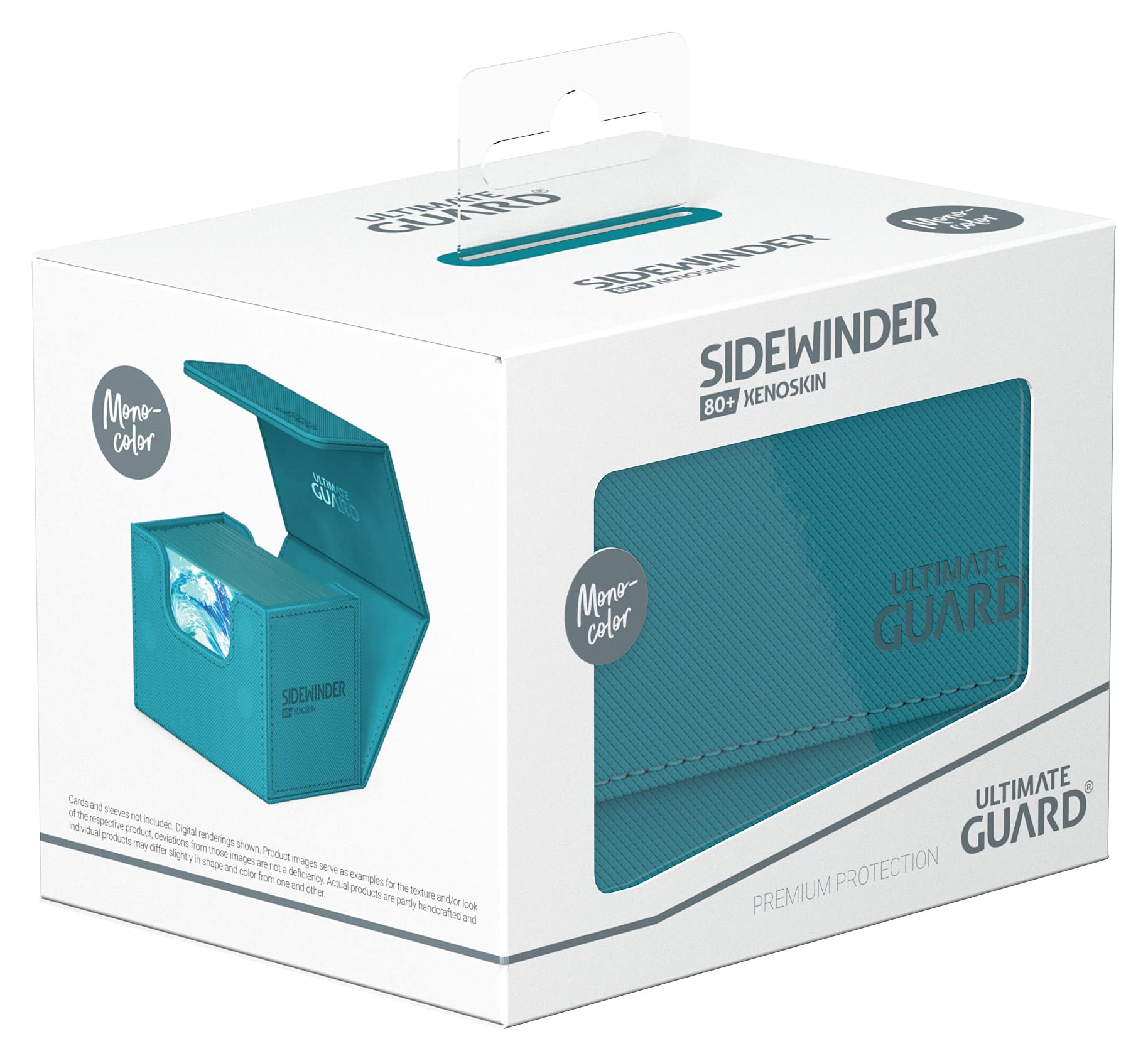 Ultimate Guard Sidewinder 80+, Deck Box for 80 Double-Sleeved TCG Cards, Petrol, Magnetic Closure & Microfiber Inner Lining for Secure Storage