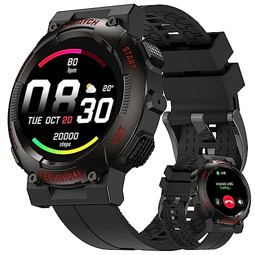 Kingstar Smart Watches for Men - 1.32" Full Touch Smart Watch for Android iPhone | IP67 Waterproof Fitness Tracker Outdoor Bluetooth Watch with Heart Rate Sleep Monitor AI Voice (Answer/Dial Calls)