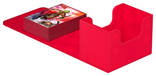Ultimate Guard Sidewinder 80+, Deck Box for 80 Double-Sleeved TCG Cards, Red, Magnetic Closure & Microfiber Inner Lining for Secure Storage