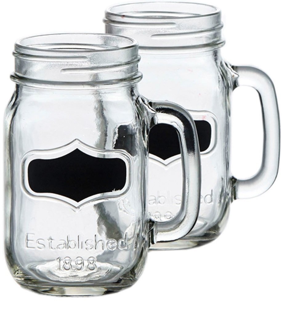 Circleware Yorkshire Jar, 17.5 ounce, Mason Chalkboard Mugs