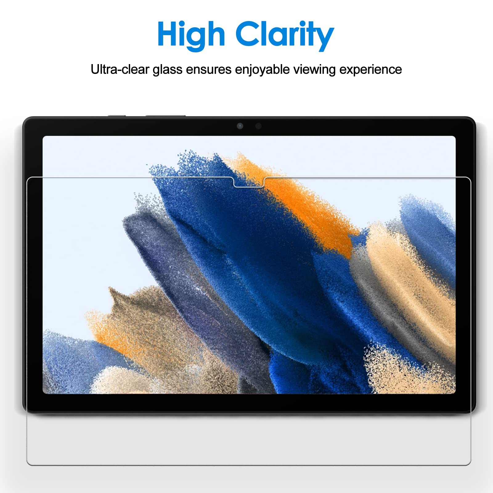 JETech Screen Protector for Samsung Galaxy Tab A8 (10.5-Inch, 2021 Model, SM-X200/X205/X207), 9H Anti-Scratch Tempered Glass Film, HD Clear with Easy Installation Tool, 2-Pack
