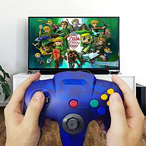 N64 Controller, Wired N64 Games Gamepad for 64-bit System Console Video Game (Pack of 2)