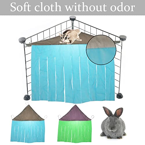 Nuatpetin Guinea Pig Hideout, 2PCS Corner Hideaway Fleece Forest, Removable Small Animal Hamster Rabbit Bunny Corner Hideout for Guinea Pigs, Hanging Hamster Cage Accessories Ferret Corner House Hide