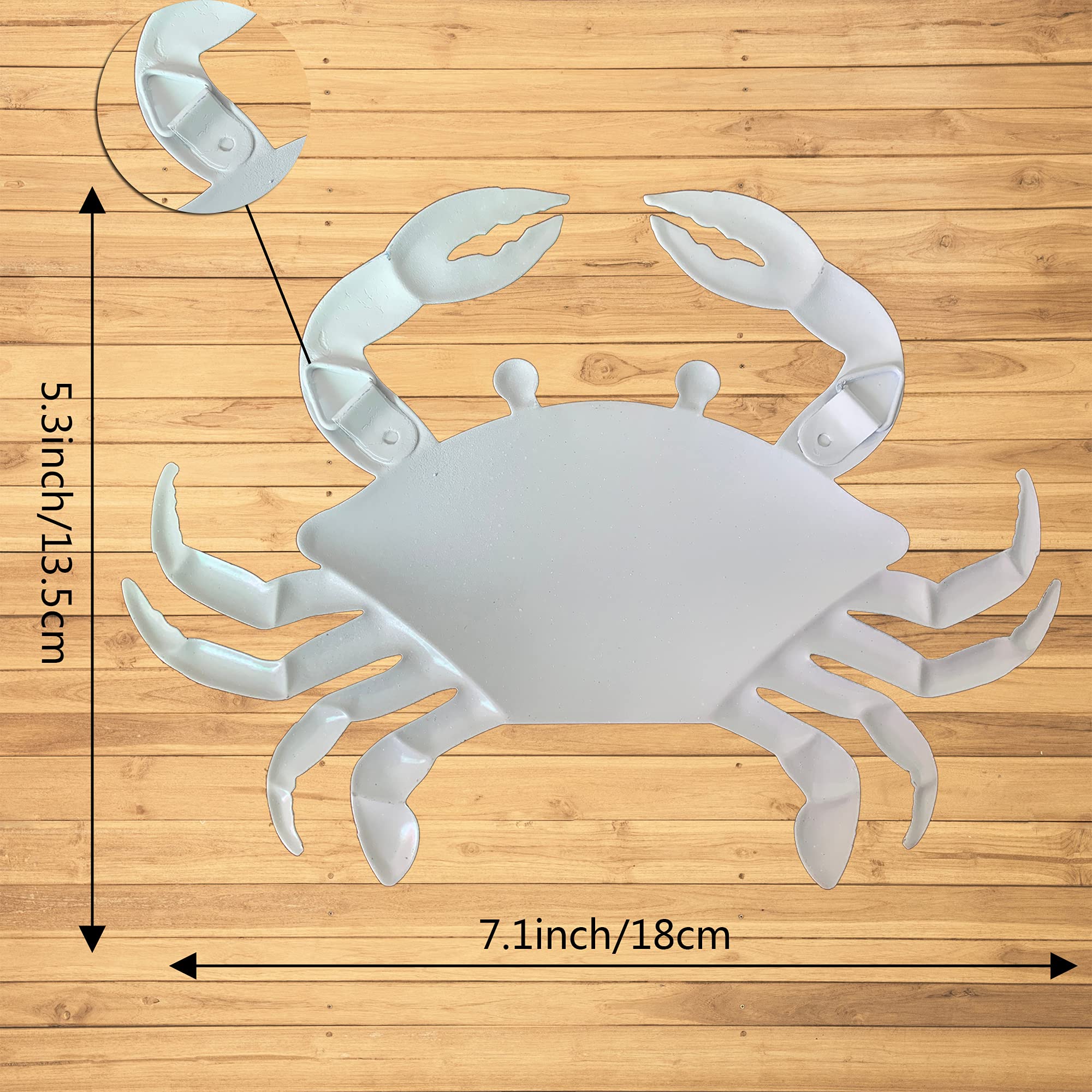 SOBLUING Crab Wall Decor Metal Crabs Decorations, Tiki Bar Wall Decor Coastal Sculptures for Home, Outdoor Wall, Home Door, Window, Ocean Theme Room, Set of 4
