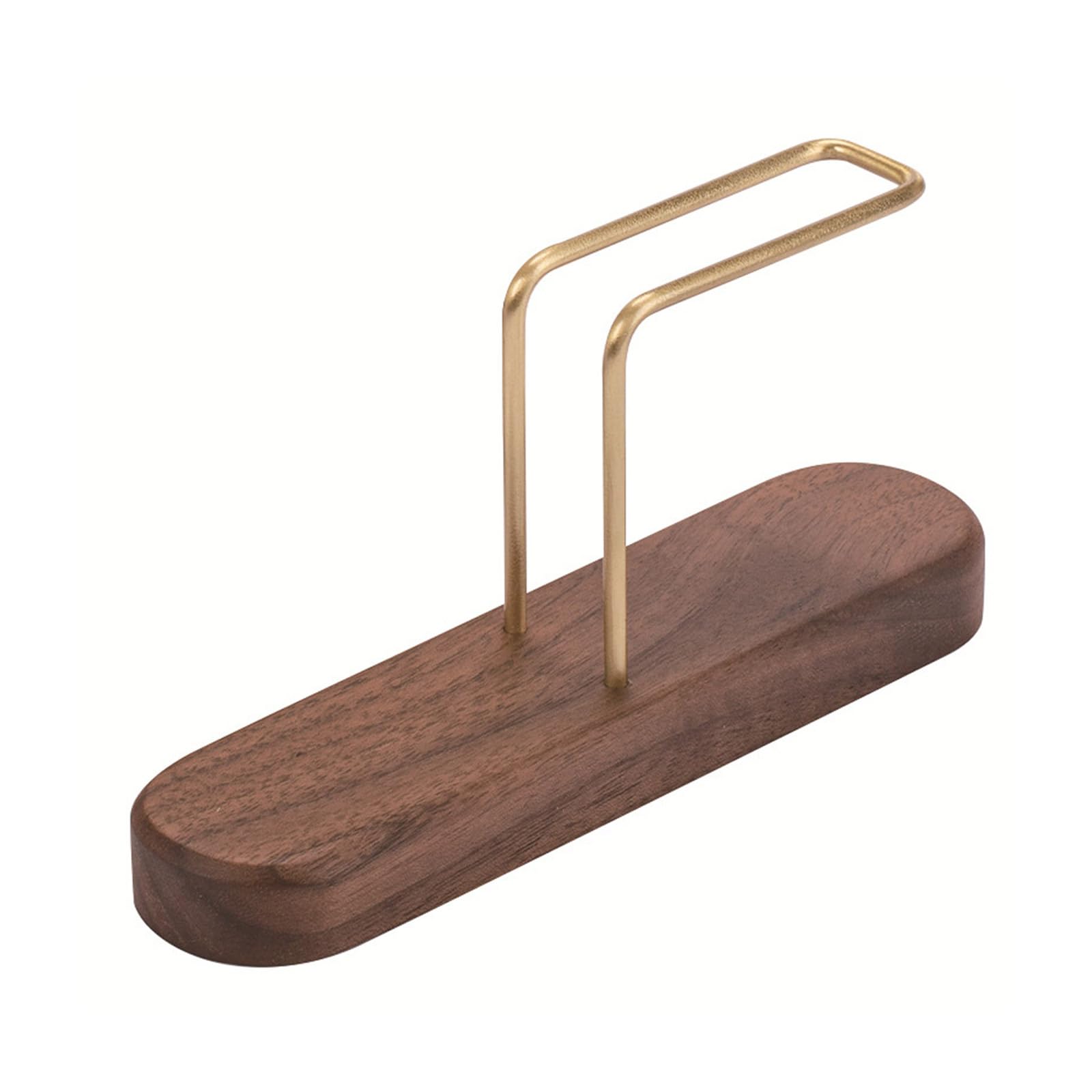 Dasdffvf Wooden Filter Paper Rack Fan Shape Filtering Papers Holder Coffee Ornament Storage Box Walnut Desktop Decoration