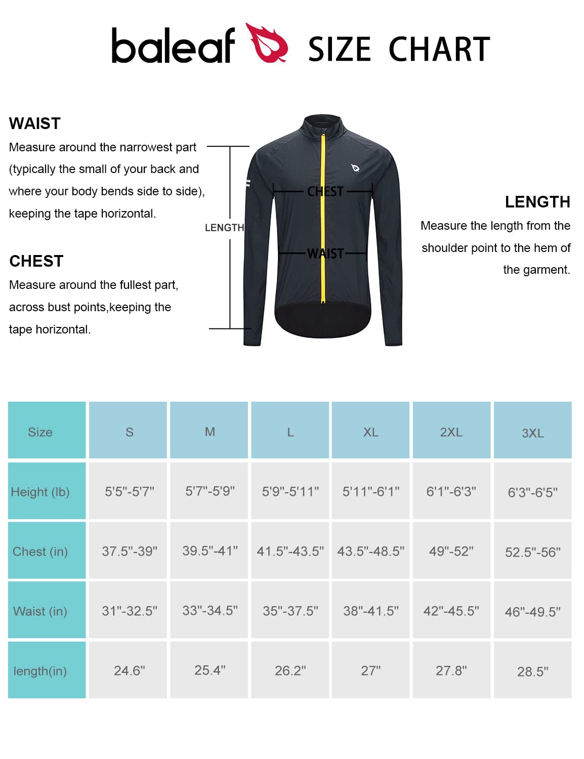 BALEAF Men's Cycling Windbreaker Jackets Lightweight Windproof Packable Pockets Reflective Water-resistant UPF40+ All Weather Black L