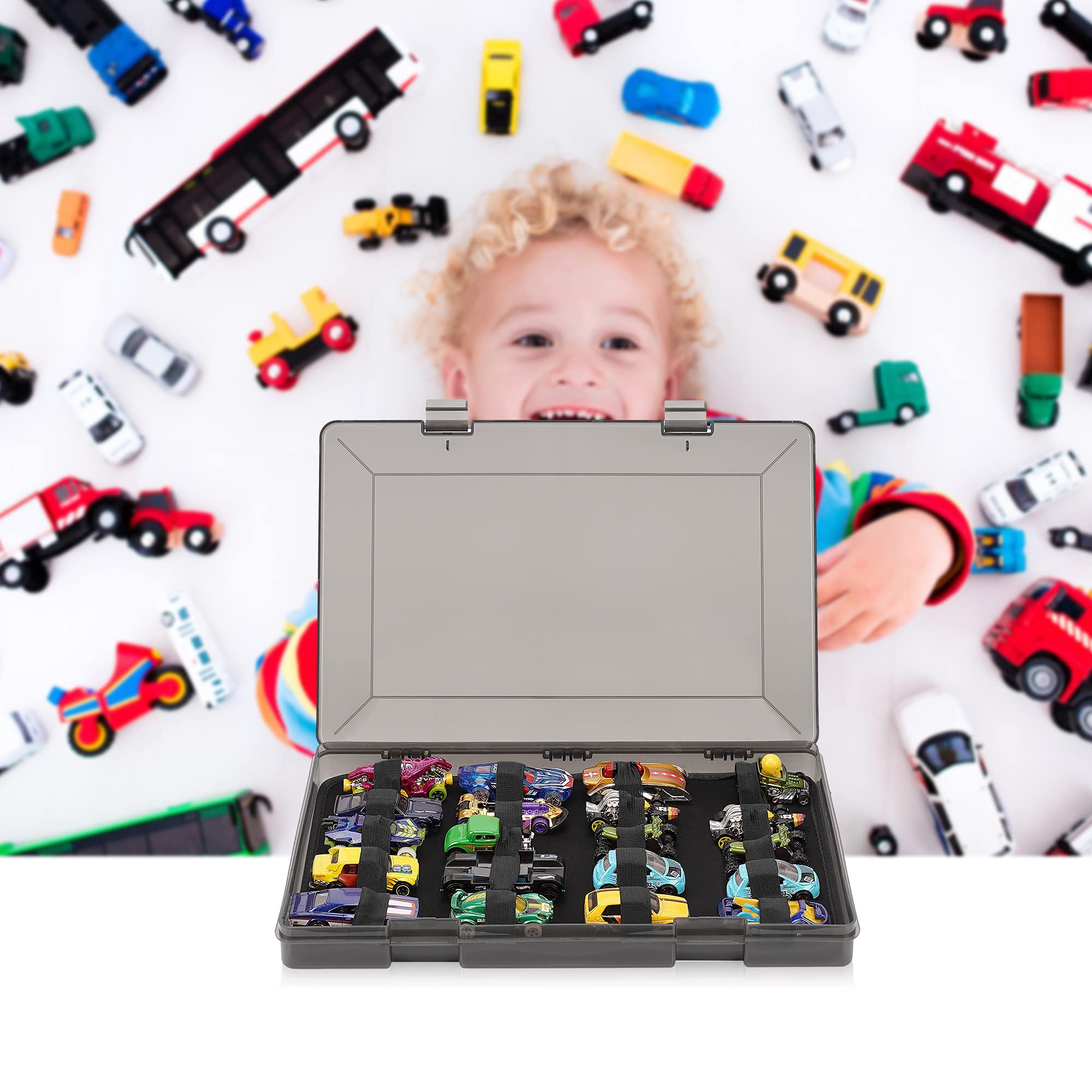 Risou Toys Organizer Storage case Compatible with Hot Wheels Car,Container for Matchbox Cars,Mini Toys,Small Dolls,Carrying Box for Hotwheels Car,Plastic Material(Box Only)