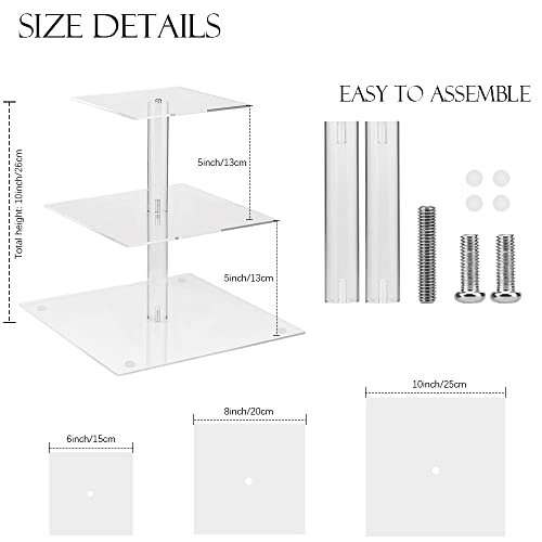 Cupcake Stand, Othran Cupcake Tower 2 Sets, 3 Tier Acrylic Cupcake Display Stand Cupcake Holder for Wedding, Birthday, Theme Party, Baby Shower, Christmas