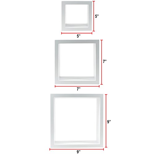 Sorbus Floating Box Shelves β Square Cube Wall Decor Hanging Shelves Decoration β Shelf for Living Room, Bedroom, Trophy Display, Photo Frames