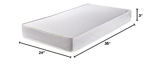 LA Baby 3" Waterproof Mini/Portable Crib Mattress Pad with Easy to Clean Cover, For Non-Full Size Cribs Only - Made in USA