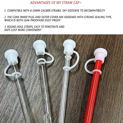 Silicone Spill Proof Stopper Set of 6, Compatible with Stanley Cup 1.0/2.0 40oz/ 30oz, Tumbler Accessories, Including 2 Straw Cover Cap, 2 Square Spill Stopper and 2 Round Leak Stopper (1.0/2.0-Clear)