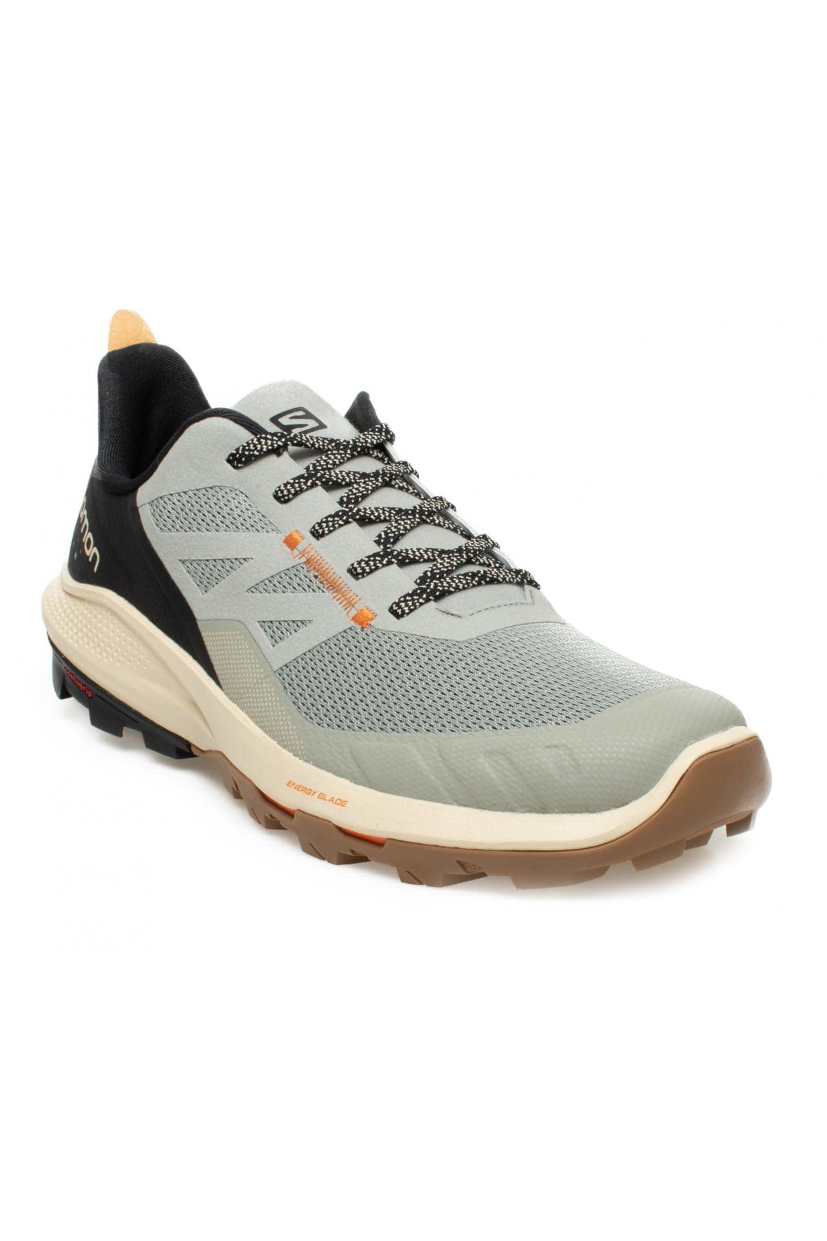 Salomon Men's OUTPULSE Hiking Shoes for Men, Wrought Iron/Bleached Sand/Vibrant Orange, 10