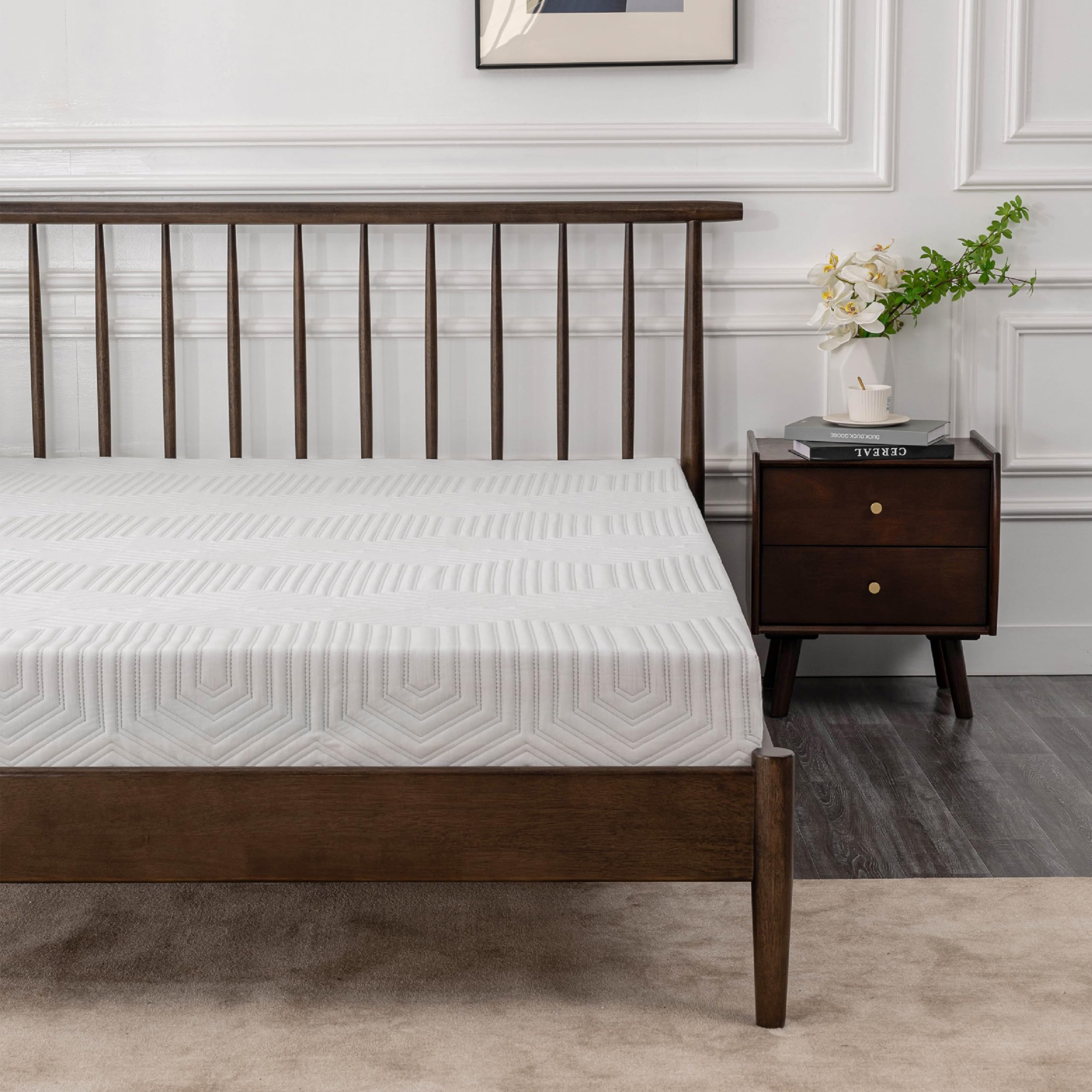 Dyonery 8 Inch Full Memory Foam Mattress, Mattress in a Box, CertiPUR-US Certified, Firm, 54"x75"x8", White