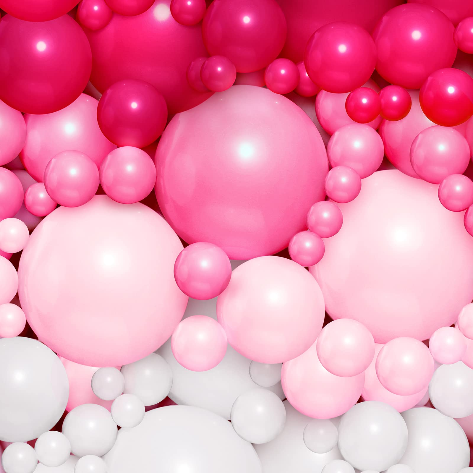 Civaner 168 Pack Balloon Garland Arch Kit Latex Balloon Different Sizes 18/10/5 Inch Balloons Wall Decor for Wedding Birthday Party(Gradient Pink)