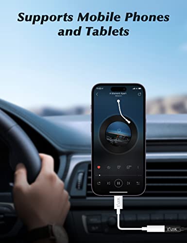 Elook 2023 Car Cassette Aux Adapter Kit, with Upgraded Smartphone to 3.5 mm Headphone Jack Adapter for Phone, MP3 ect. Black