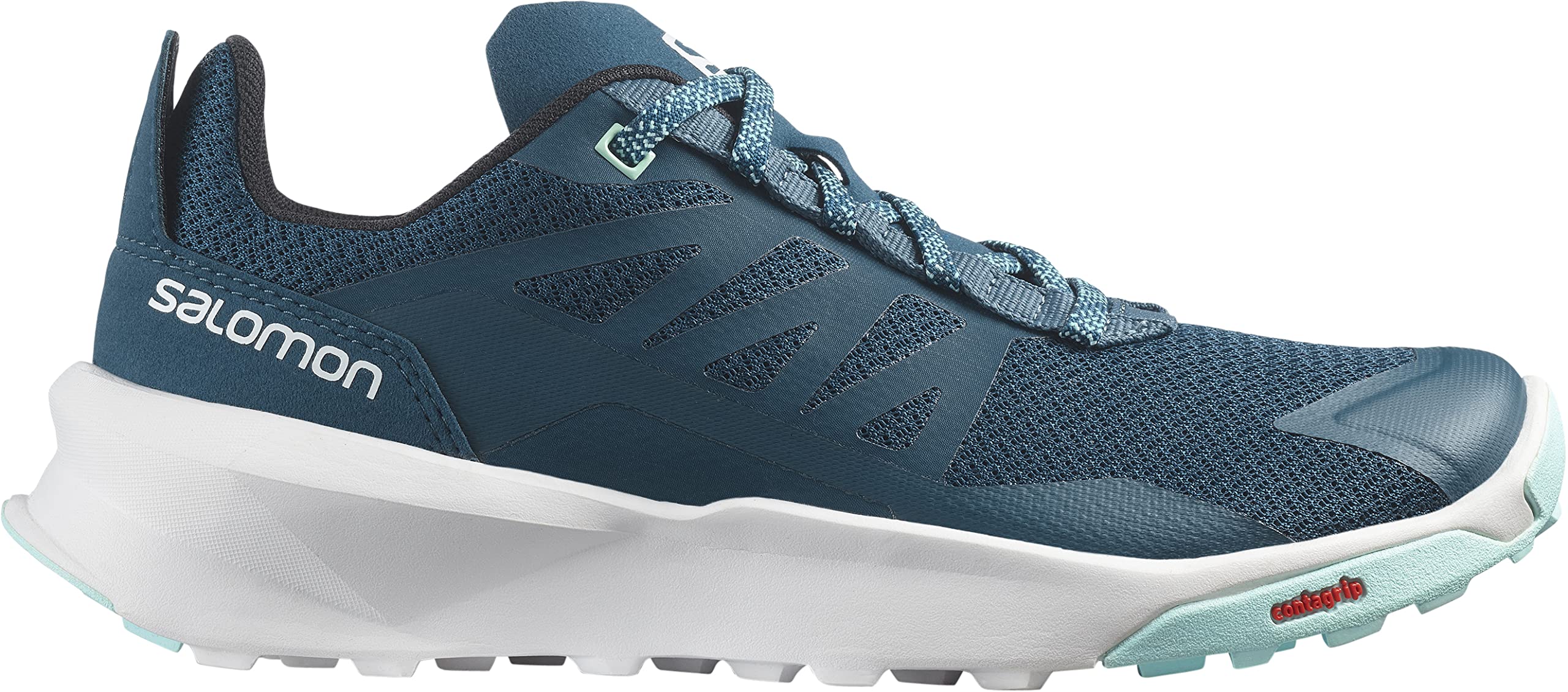 Salomon Patrol Hiking Shoes for Women Trail Running, Legion Blue/White/Yucca, 7.5