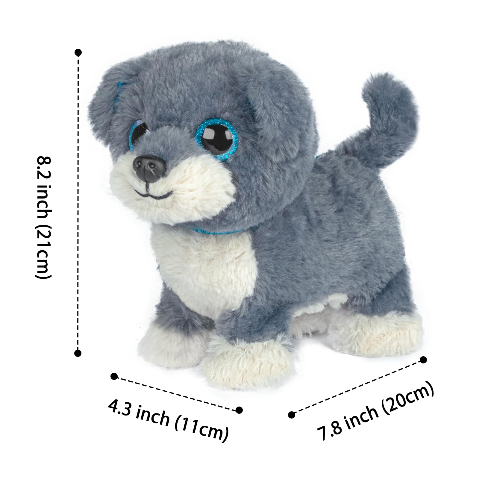 YH YUHUNG Walking and Barking Dog Toy Pet with Remote Control Leash Walking Puppy Toys for Kids Electronic Pets for Girls (Blue)