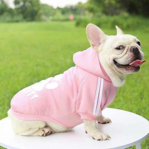 Otunrues Dog Sweater, Classic Dog Clothes Soft Warm Hoodies Sweatshirt Pet Dog Winter Clothes Small Medium Sweaters for Dogs Cats (Pink, L)