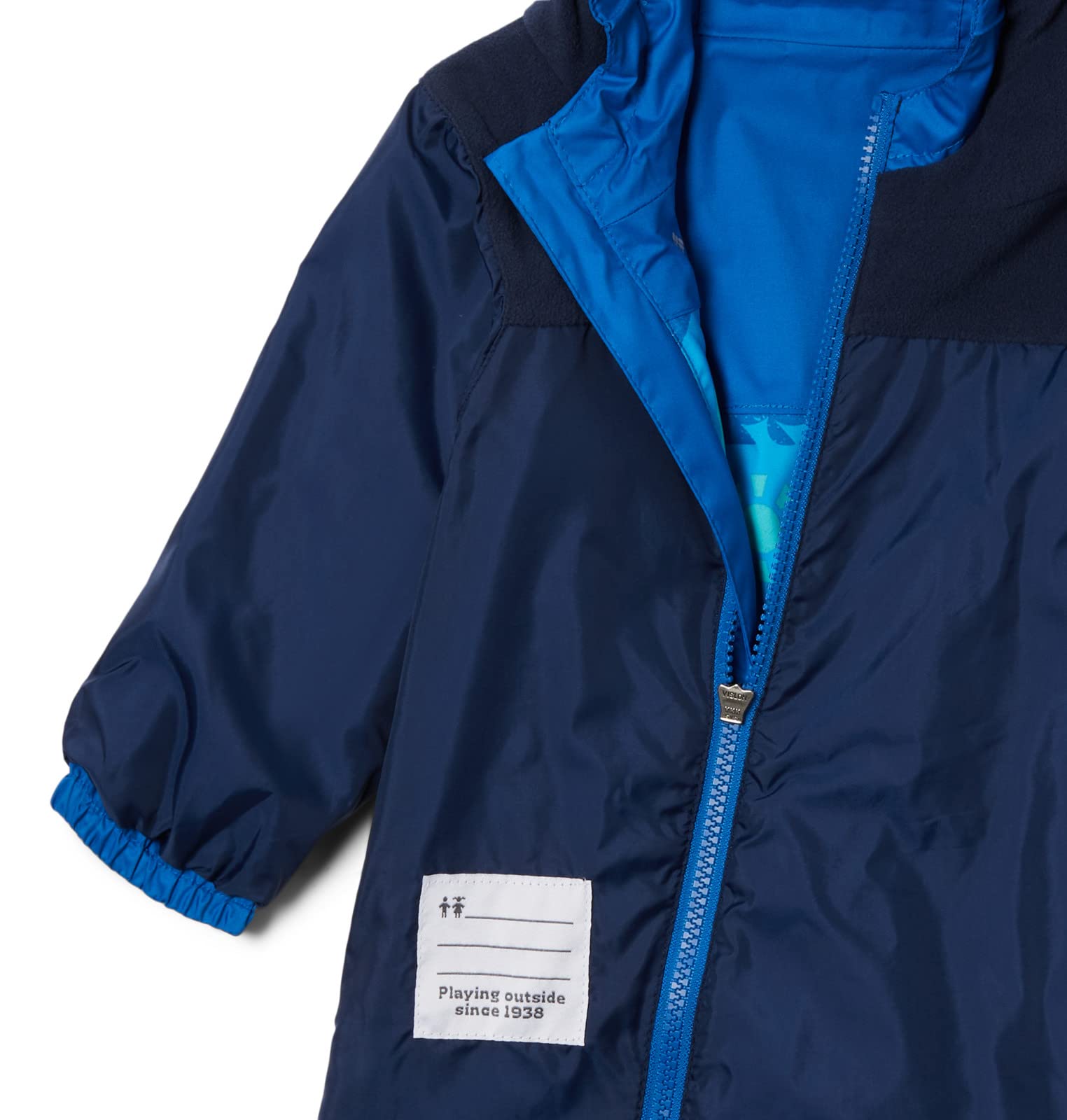 Columbia Toddler Unisex Critter Jitters II Rain Suit, Bright Aqua Quest/Bright Indigo, 2T