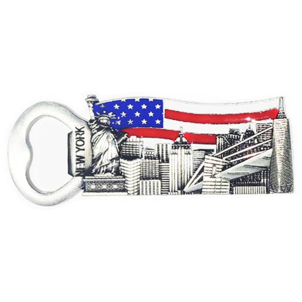Color May Vary. NY Magnet Heart Shaped US Flag New York Souvenir - US Flag,Statue of Liberty,Flatiron, NYC Magnet Metal (Pack 1)