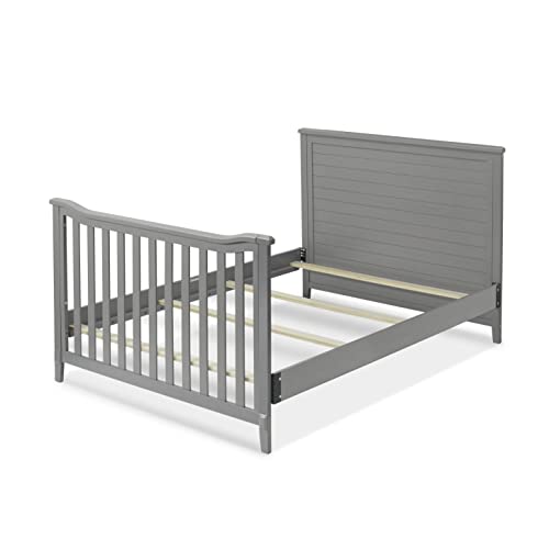 Sorelle Furniture Berkley Crib and Changer with Solid Panel Back Classic -in- Convertible Diaper Changing Table Non-Toxic Finish Wooden Baby Bed Toddler Childs Daybed Full-Size - Weathered Gray