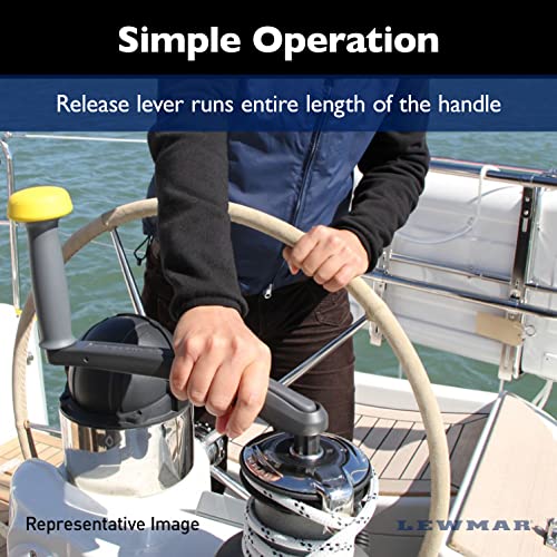 Lewmar 10" One Touch Aluminum Winch Powergrip Handle – Lightweight, Corrosion-Resistant, Marine-Grade Alloy, one-Touch Lock-in Winch Handle with Ball Bearing Grip, Three-Year Warranty
