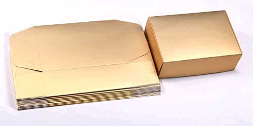 NEWSNOW 10 Pack Gift Boxes, 9 x 6 x 3 inches,For Bridesmaid Proposal Boxes, Premium Gift Boxes, Wedding Present, Holiday, Birthday Party Favor and Christmas (Gold)