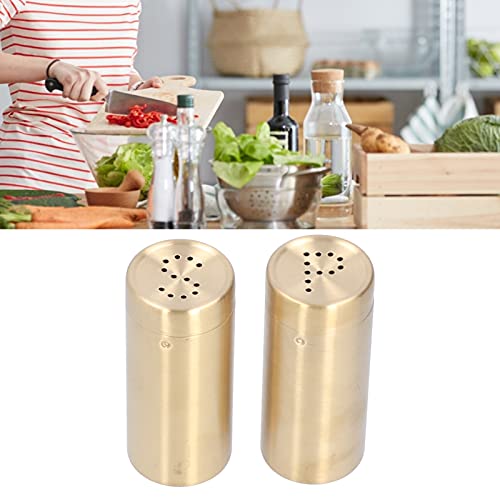 Spice Stainless Steel Pepper Shaker Kitchen Tool Salt Sugar Spice Pepper Shaker Dredge Salt/Sugar/Pepper Shaker Seasoning Bottle Salt and Pepper Shaker Kitchen Tool (golden, L)