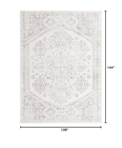 Unique Loom Oxford Collection Area Rug - Radcliffe (9' x 12' Rectangle, Cream/ Ivory)