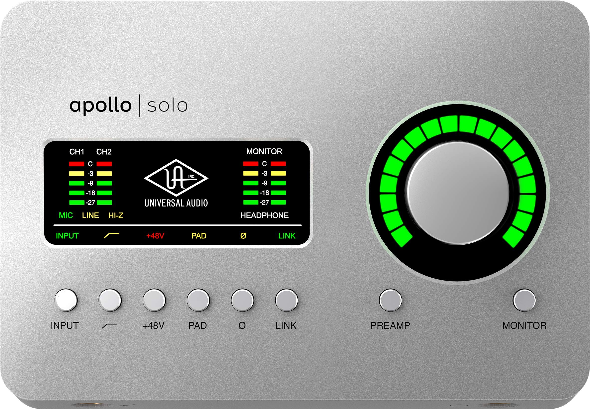 Universal Audio Apollo Solo Heritage Edition (APLS-HE) and Audio-Technica ATH-M50X Professional Studio Monitor Headphones