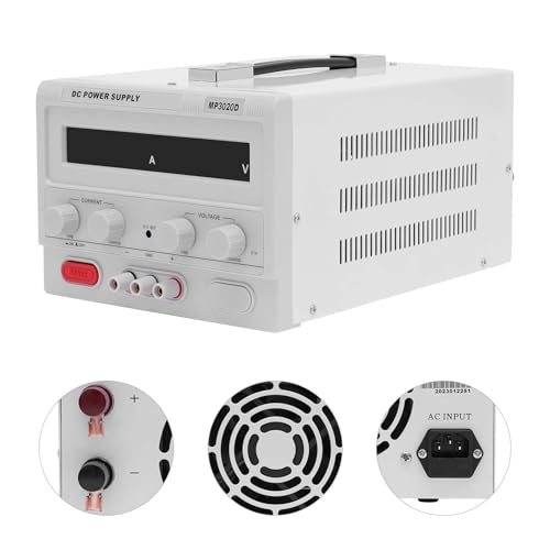 DC Power Supply Adjustable Bench Power Supply DC Regulated Power Supply 0-32V 0-20A with Intelligent Cooling 110V Input 0.1V 0.1A Display Precision Durable Portable Design for Laboratory Use
