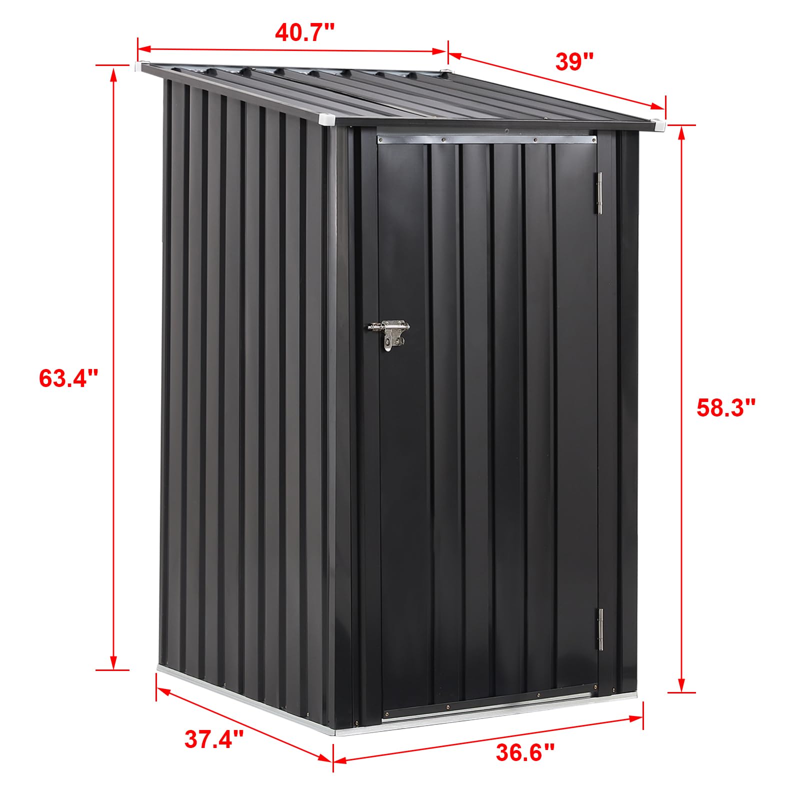 Compact Metal Outdoor Storage Shed 3x3 FT - Weather-Resistant Garden Tool Shed with Lockable Door, Versatile Utility Shed for Backyard, Patio, Lawn - No Floor Design for Customization