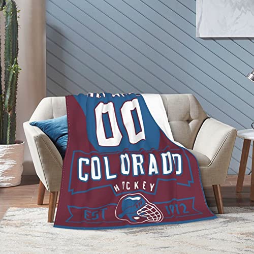 Custom Blanket for Bed Personalized Fans Gift Hockey City Summer Winter Fleece Throw Blankets Add Name and Number Personalized