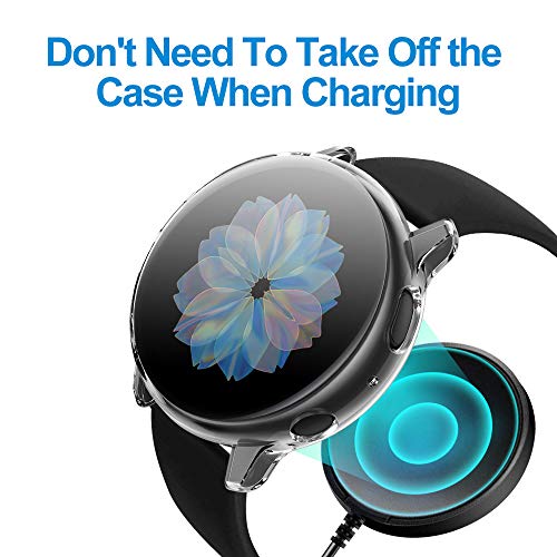 EZCO 4-Pack Screen Protector Compatible with Samsung Galaxy Watch Active 2 40mm (Not for Galaxy Watch 4), Full Coverage Plated Soft TPU Case Screen Protective Cover Bumper for Active 2 Watch